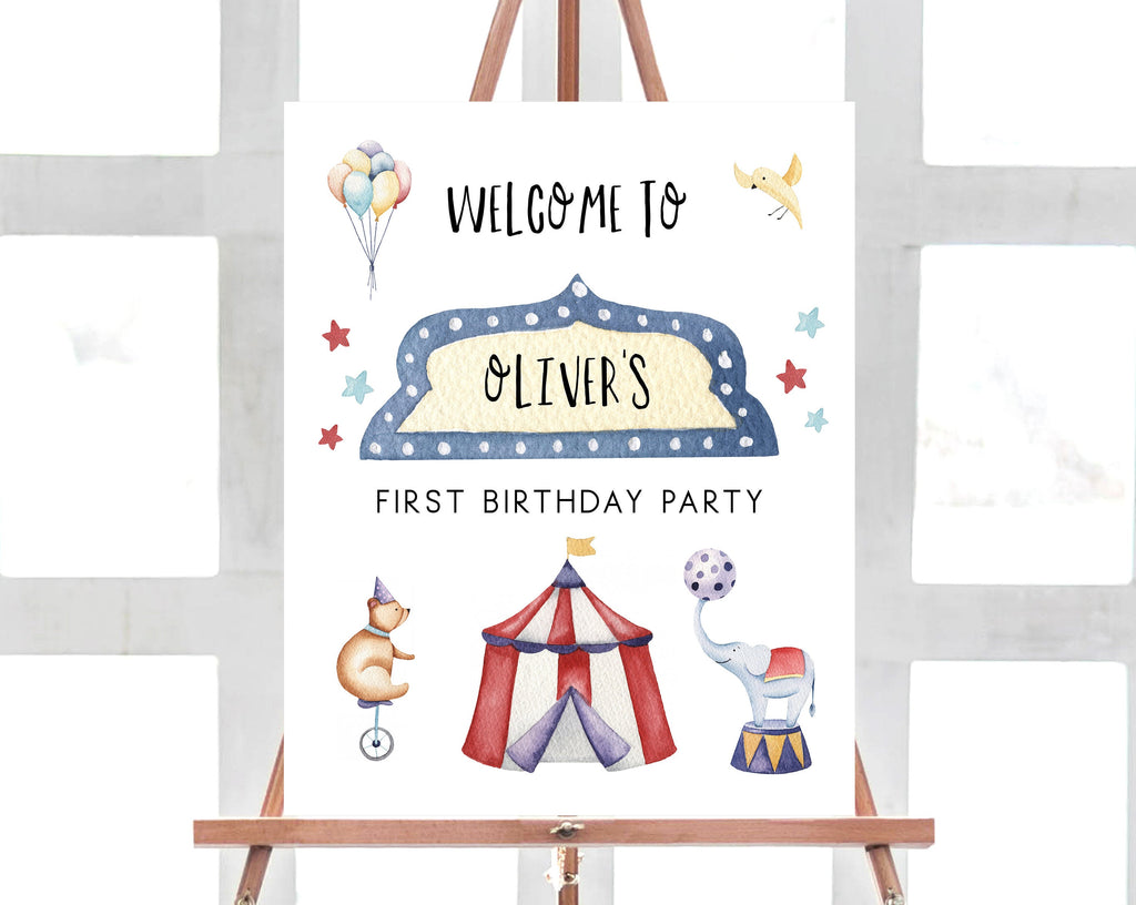 Circus Welcome Sign Template, Printable Carnival Themed Party Welcome ...