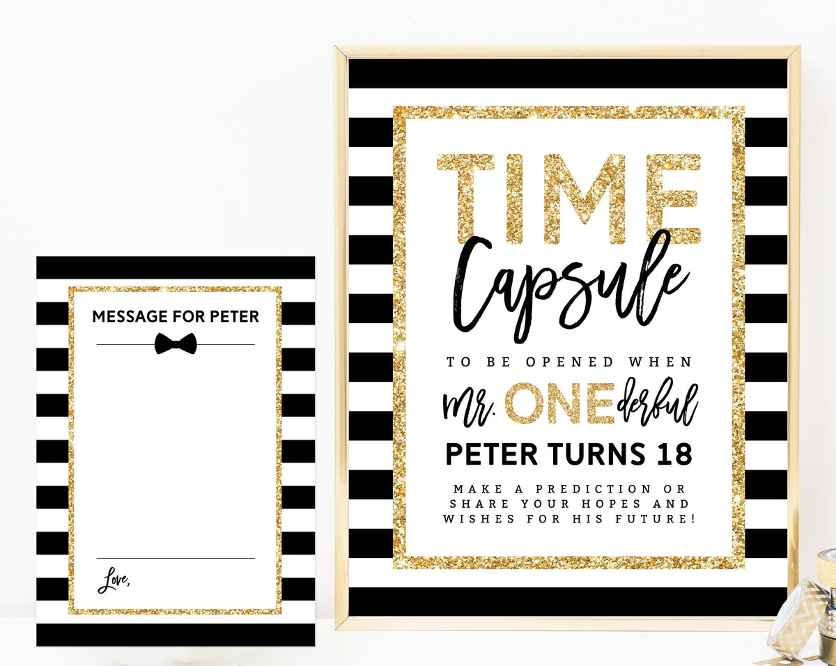 Mr. Onederful Time Capsule Sign Template, Printable Time Capsule, Edit ...