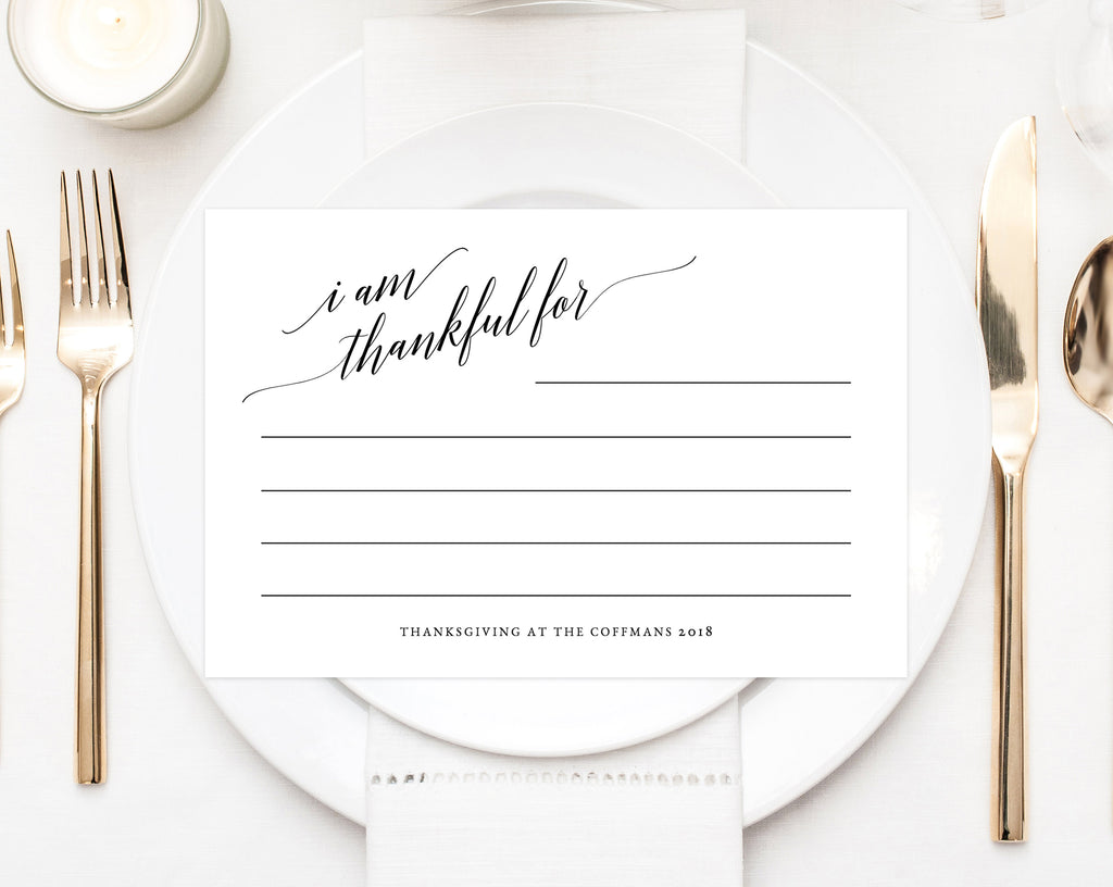 Thanksgiving Printable Template, I'm Thankful For Notes, Thanksgiving ...