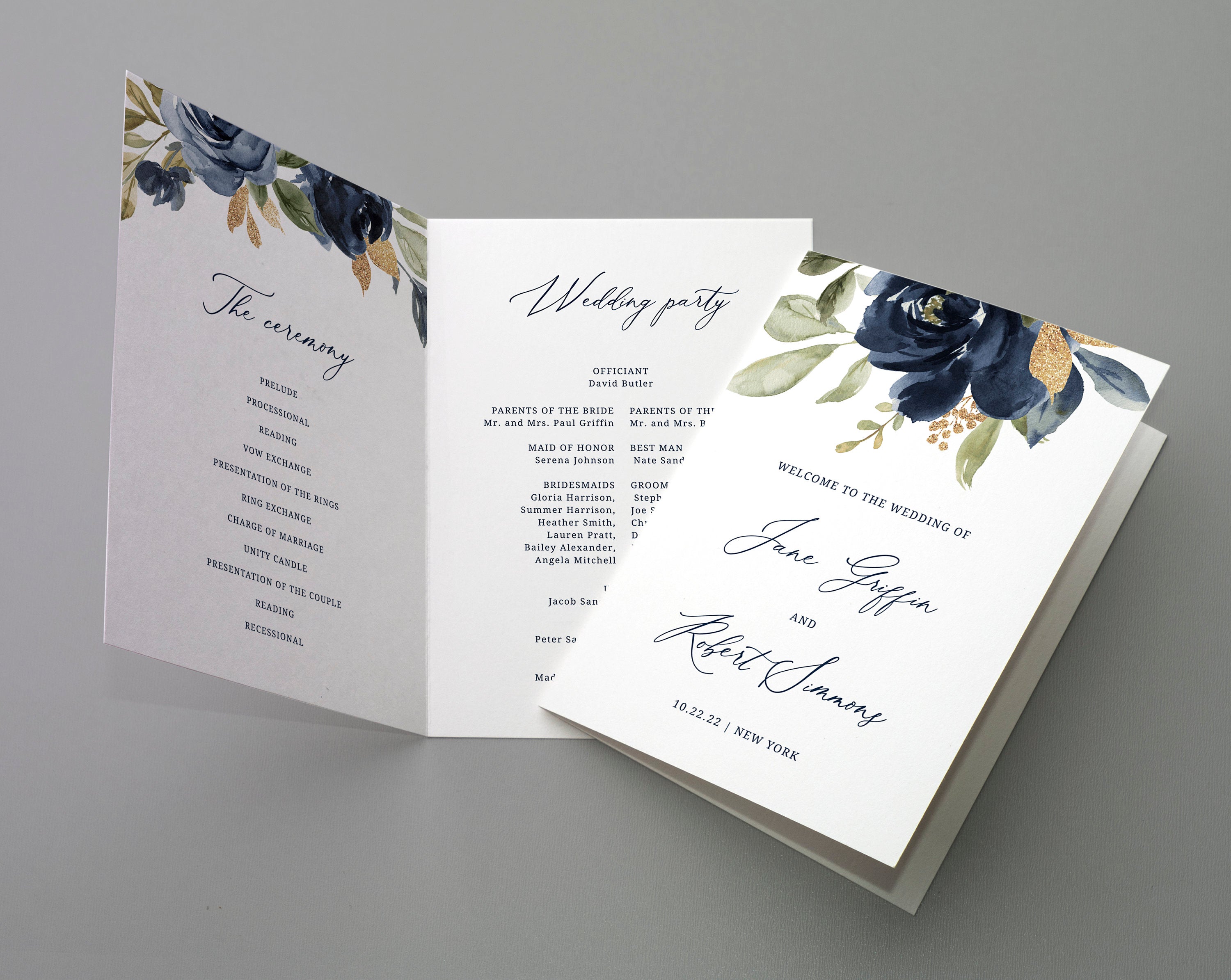 2 Fold Wedding Program Templates