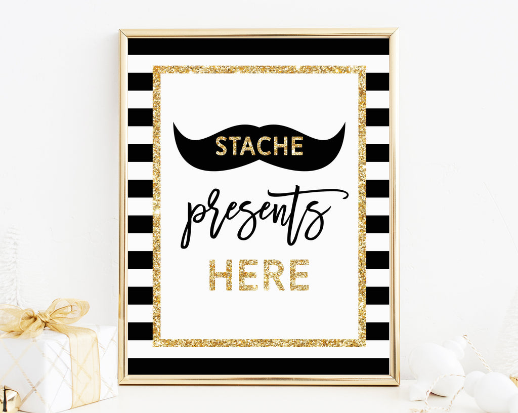 INSTANT DOWNLOAD Mr. Onederful Stache Presents Here Sign, First Birthd ...