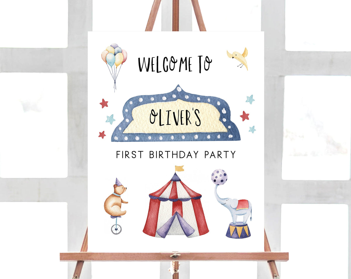 Circus Welcome Sign Template, Printable Carnival Themed Party Welcome ...