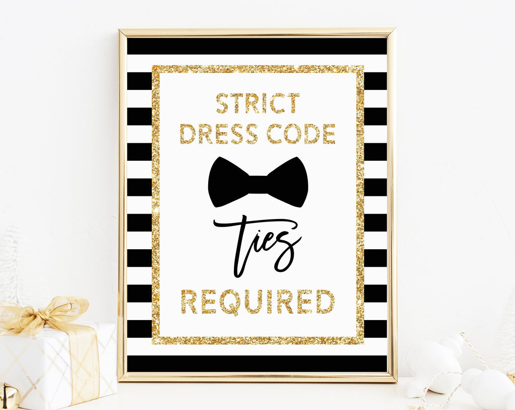 INSTANT DOWNLOAD Mr. Onederful Strict Dress Code Ties Required Sign, O ...