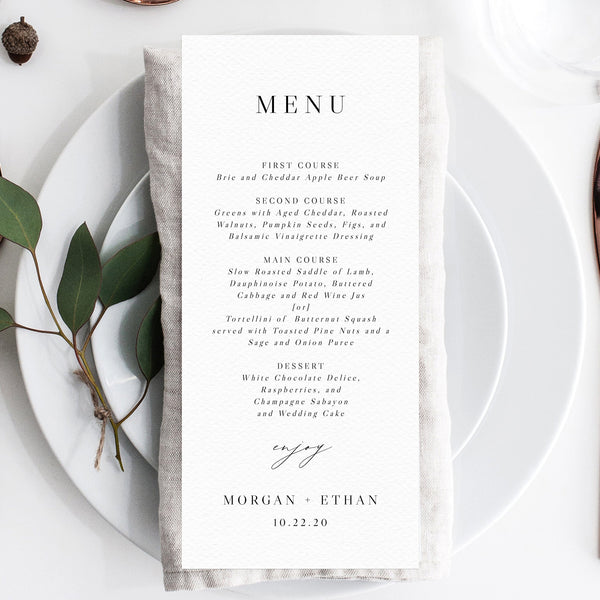 Wedding Menus | paperandthings