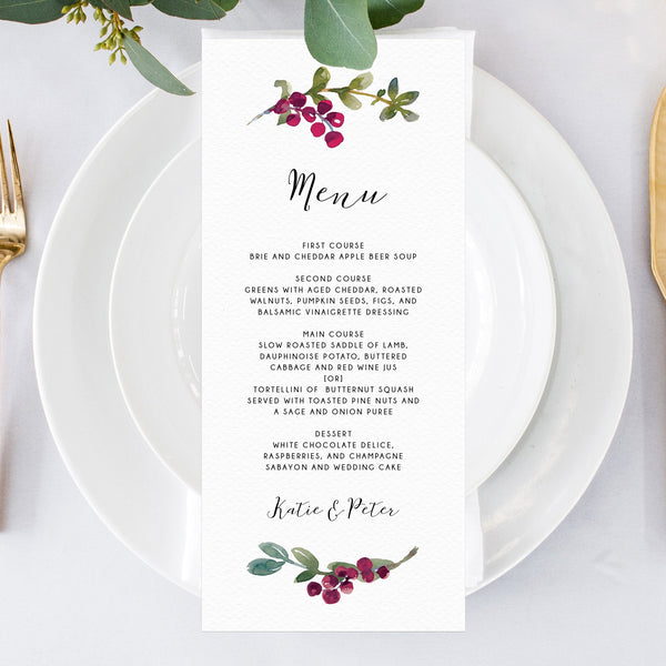 Wedding Menus | paperandthings