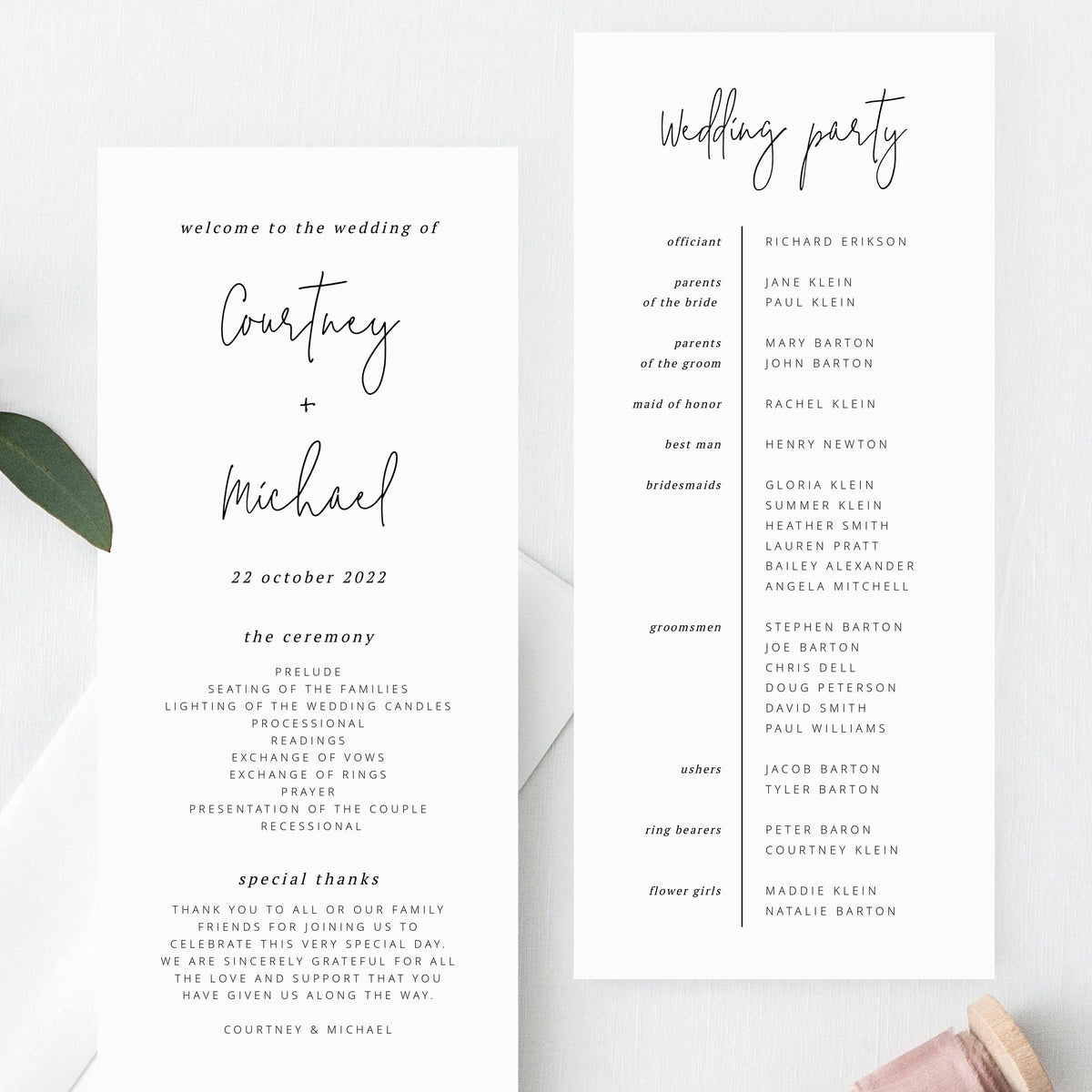 Wedding Programs | paperandthings