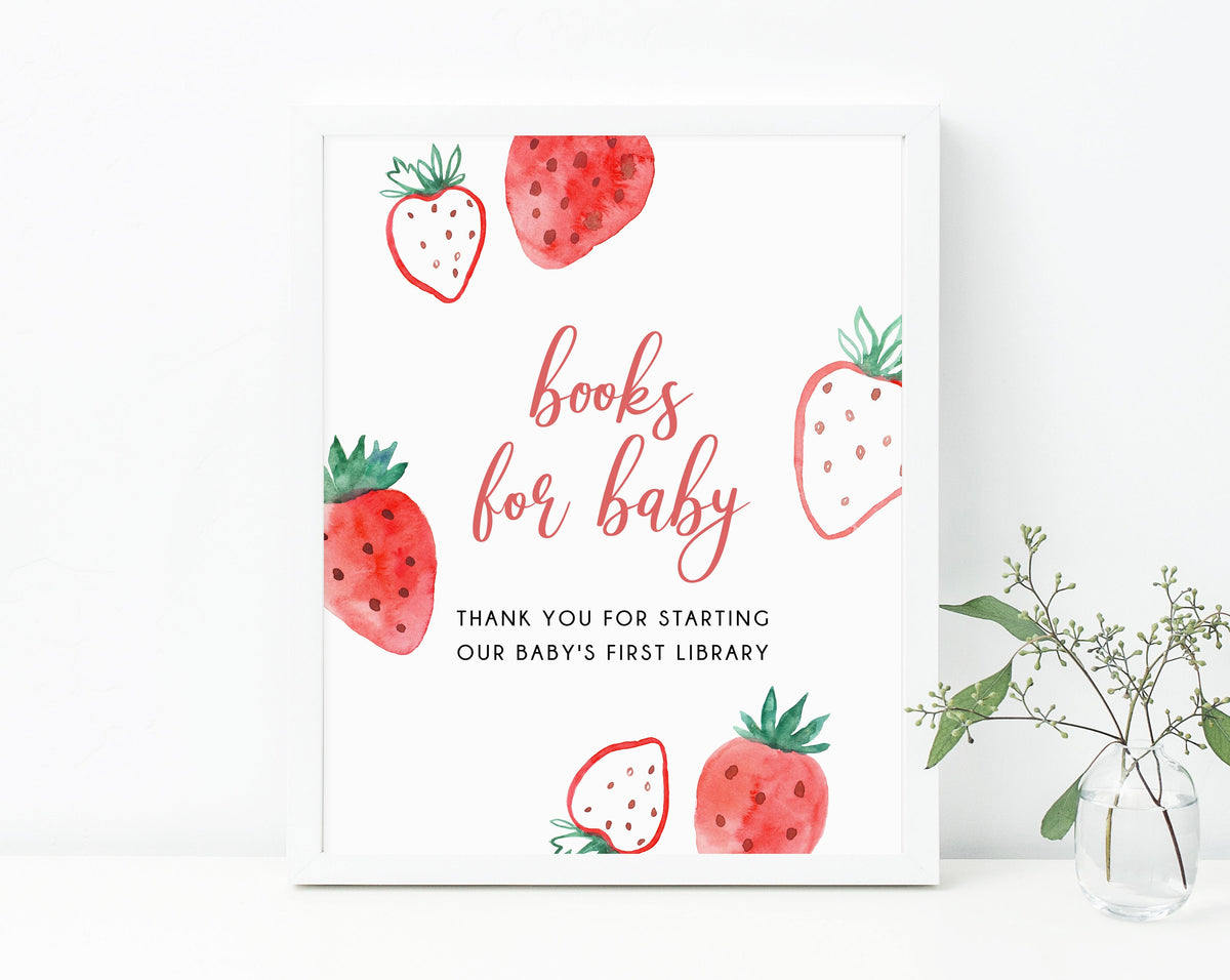 Berry Sweet Books For Baby Sign, Strawberry Themed Books For Baby Sign ...